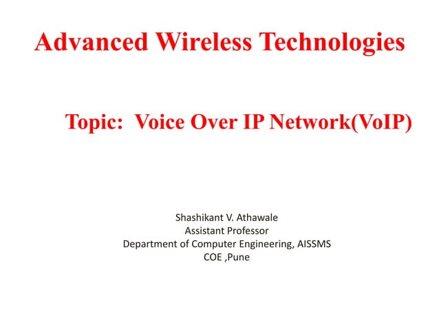 Advanced Wireless Technologies | PPTX | Computer Networking | Computing