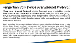 Teknologi Layanan Jaringan - VoIP | PPTX