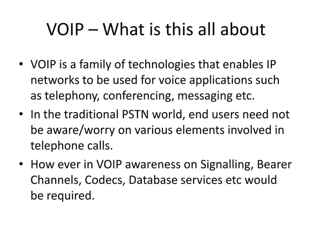 Voip basics | PPT