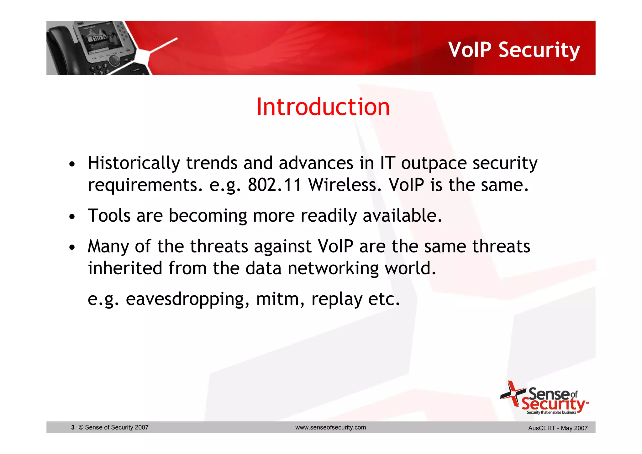 Voip Attacks And Countermeasures In The Corporate World Ppt