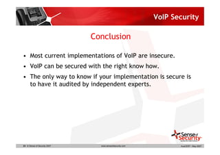 VoIP: Attacks & Countermeasures in the Corporate World | PDF