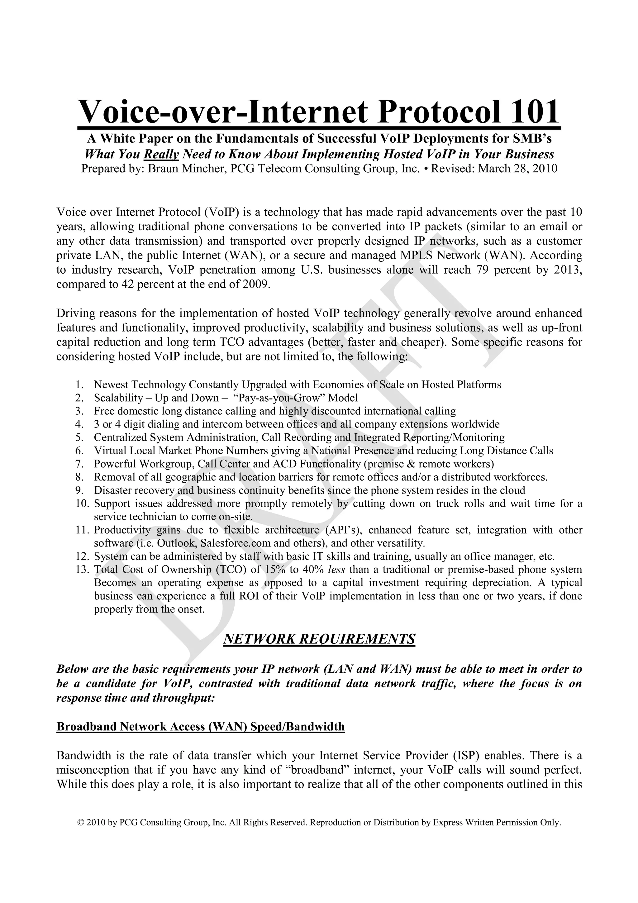 VoIP 101 White Paper | PDF