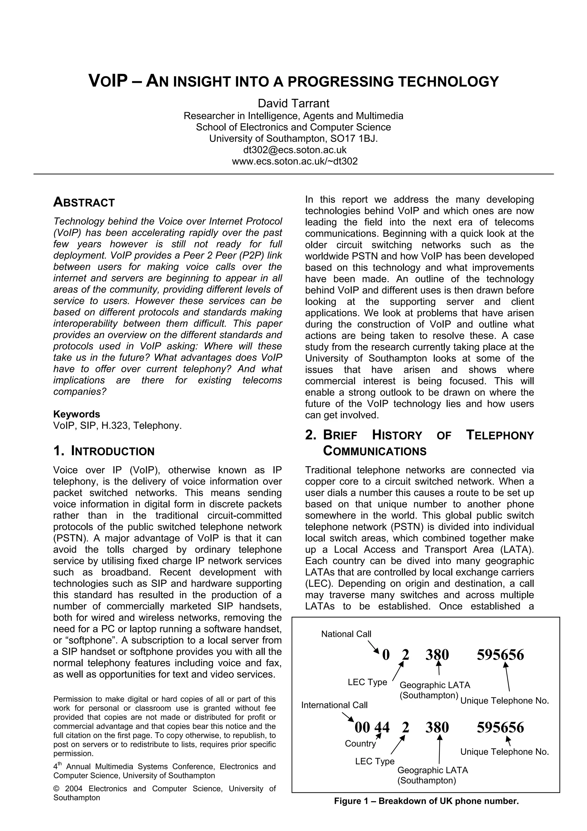 Voip – An Insight Into A Progressing Technology | PDF | Computer ...