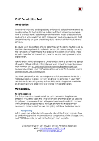 VoIp Security Services Technical Description Cyber51 | PDF ...
