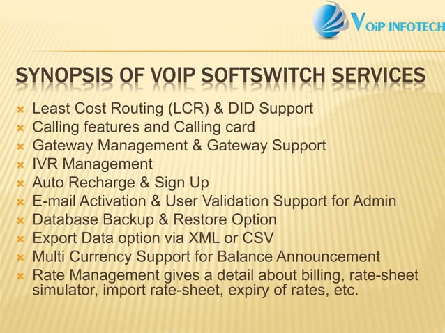 Voip softswitch software | PPTX | Computer Networking | Computing