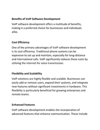 Innovative VoIP Solutions: A Guide to Software Development | PDF