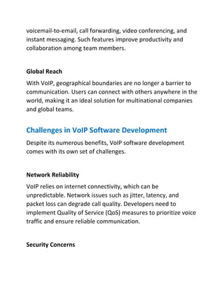 Innovative VoIP Solutions: A Guide to Software Development | PDF