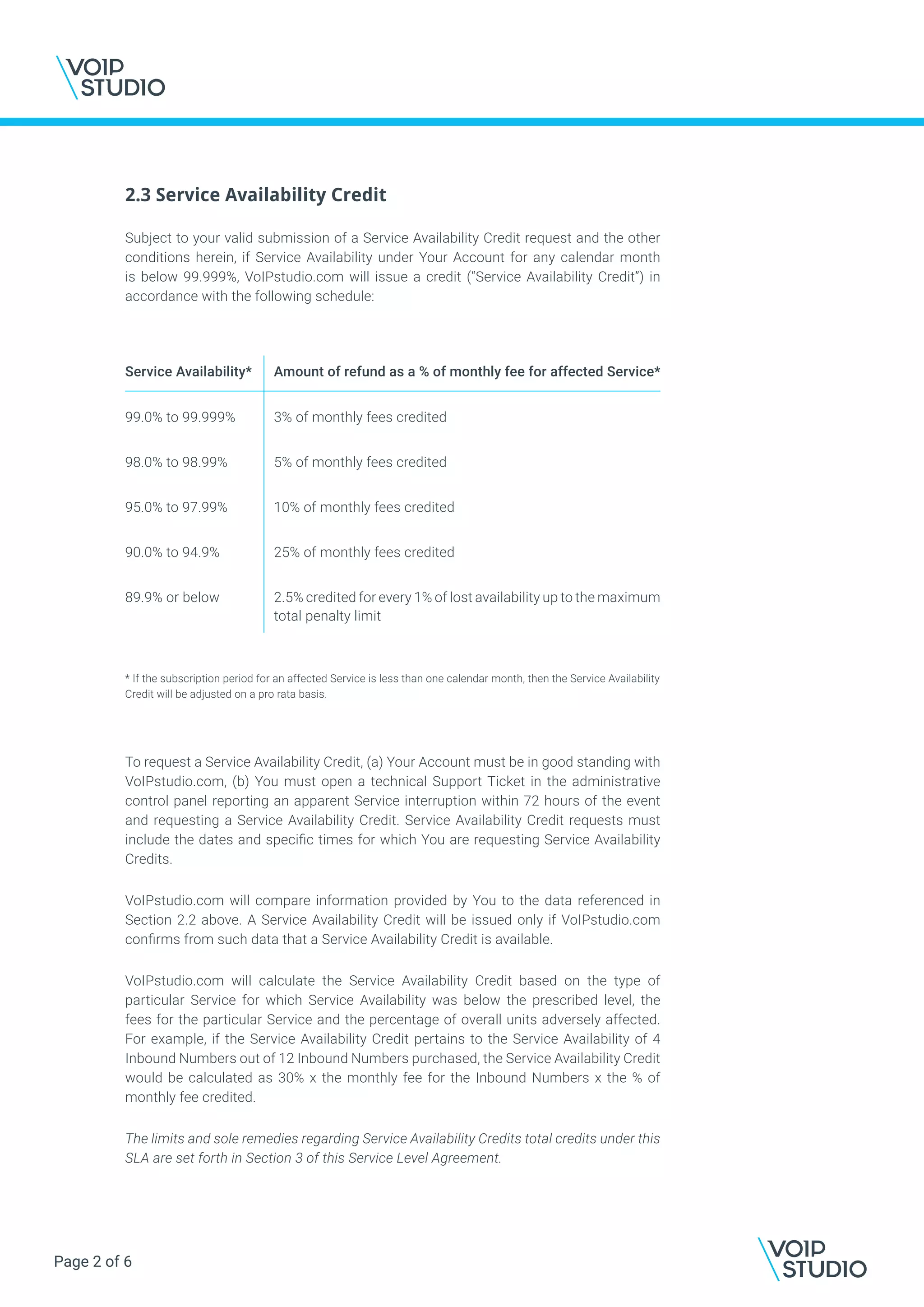 Datasheet: Service Level Agreement | PDF