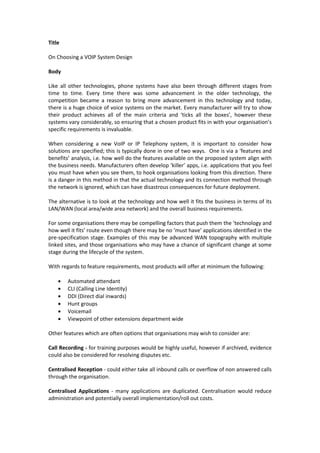 Voip System Design by MintTec.com