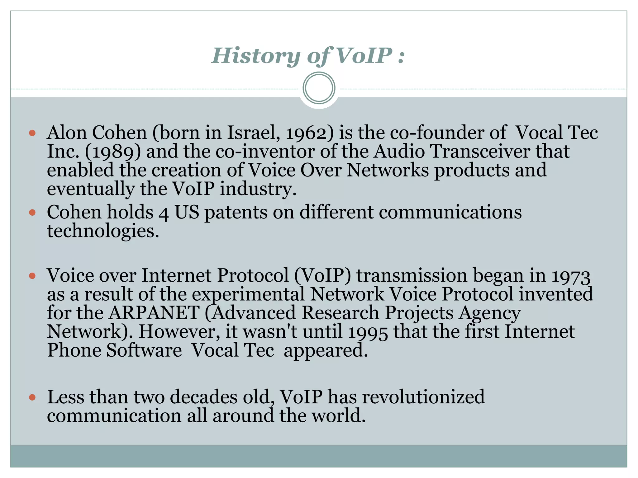 VoIP (Voice over Internet Protocol) | PPTX