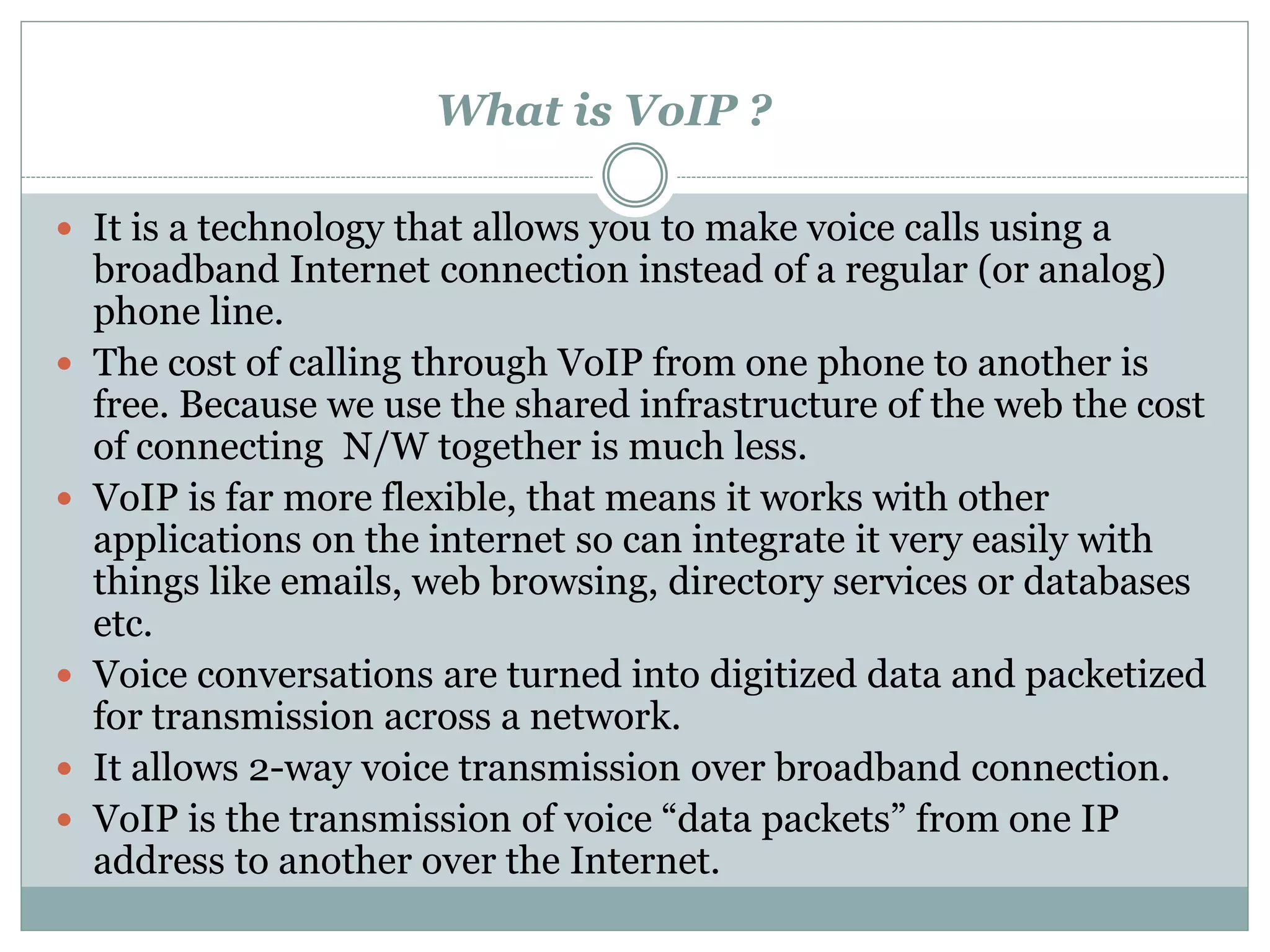 VoIP (Voice over Internet Protocol) | PPTX