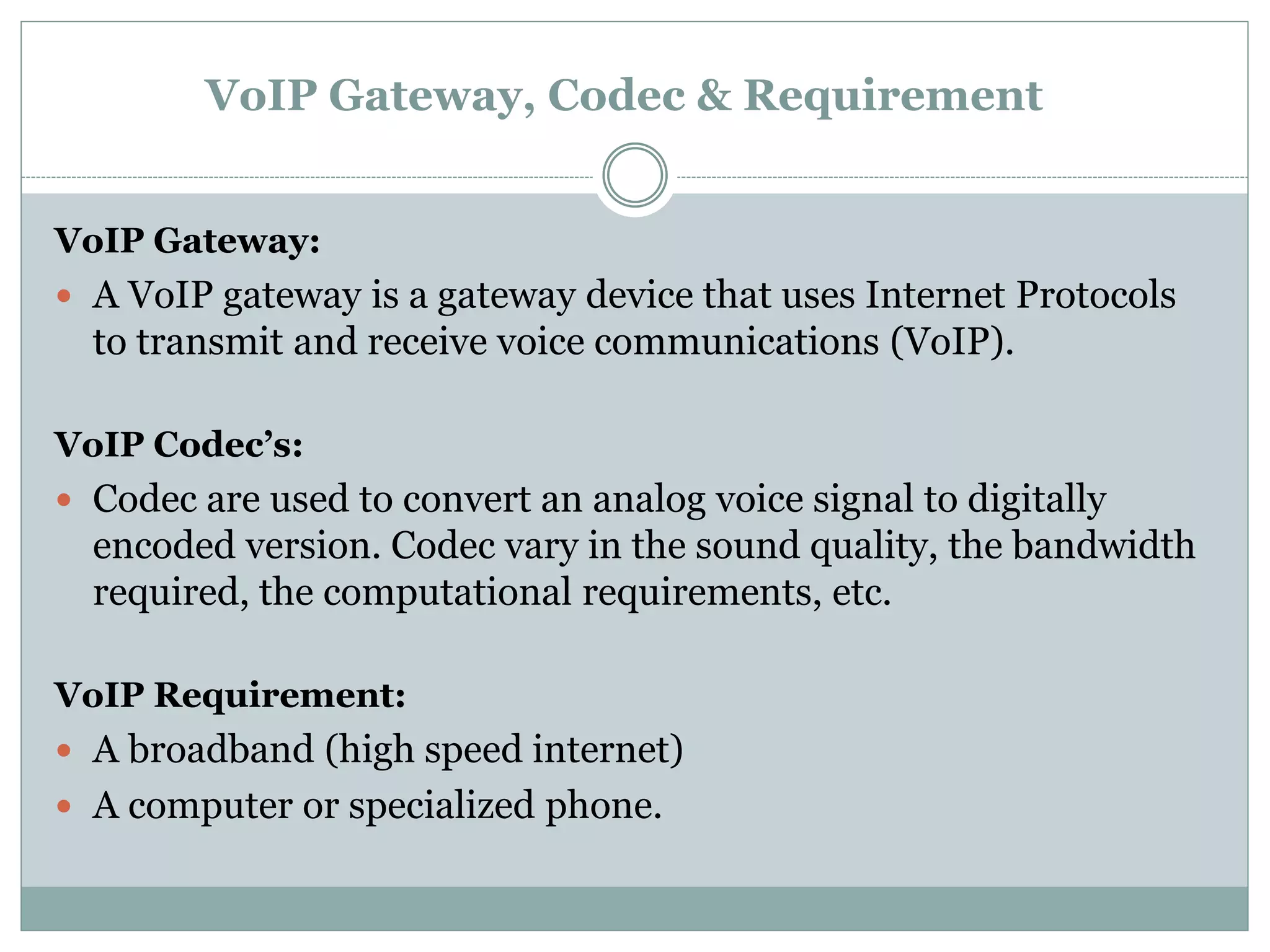 VoIP (Voice over Internet Protocol) | PPTX