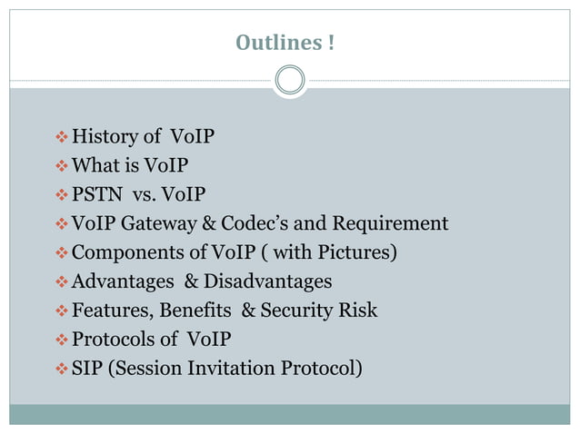 VoIP (Voice over Internet Protocol) | PPTX