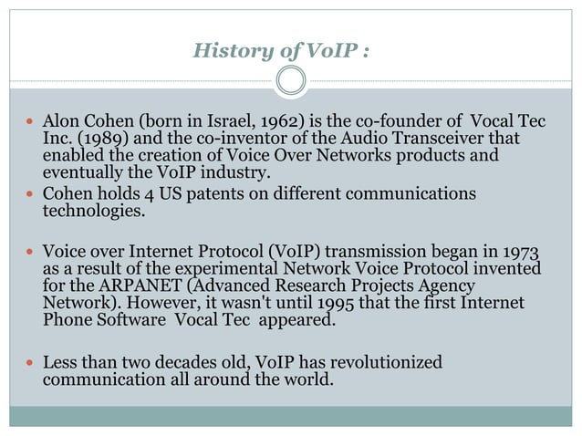 VoIP (Voice over Internet Protocol) | PPTX