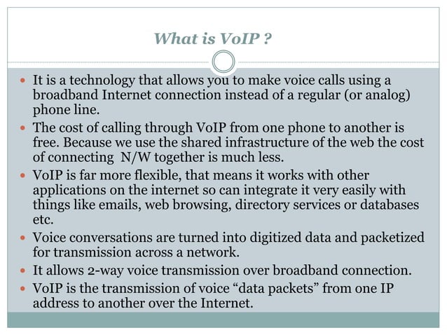VoIP (Voice over Internet Protocol) | PPTX