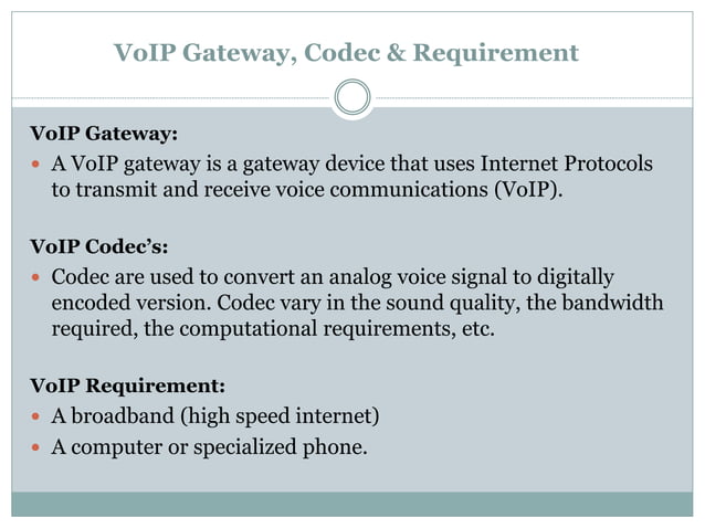 VoIP (Voice over Internet Protocol) | PPTX