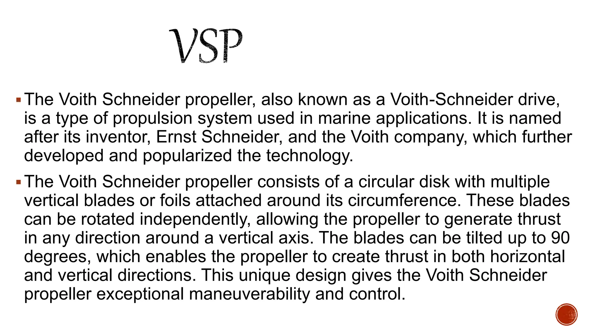 VOITH SCHNEIDER PROPELLER propeller propeller | PPTX