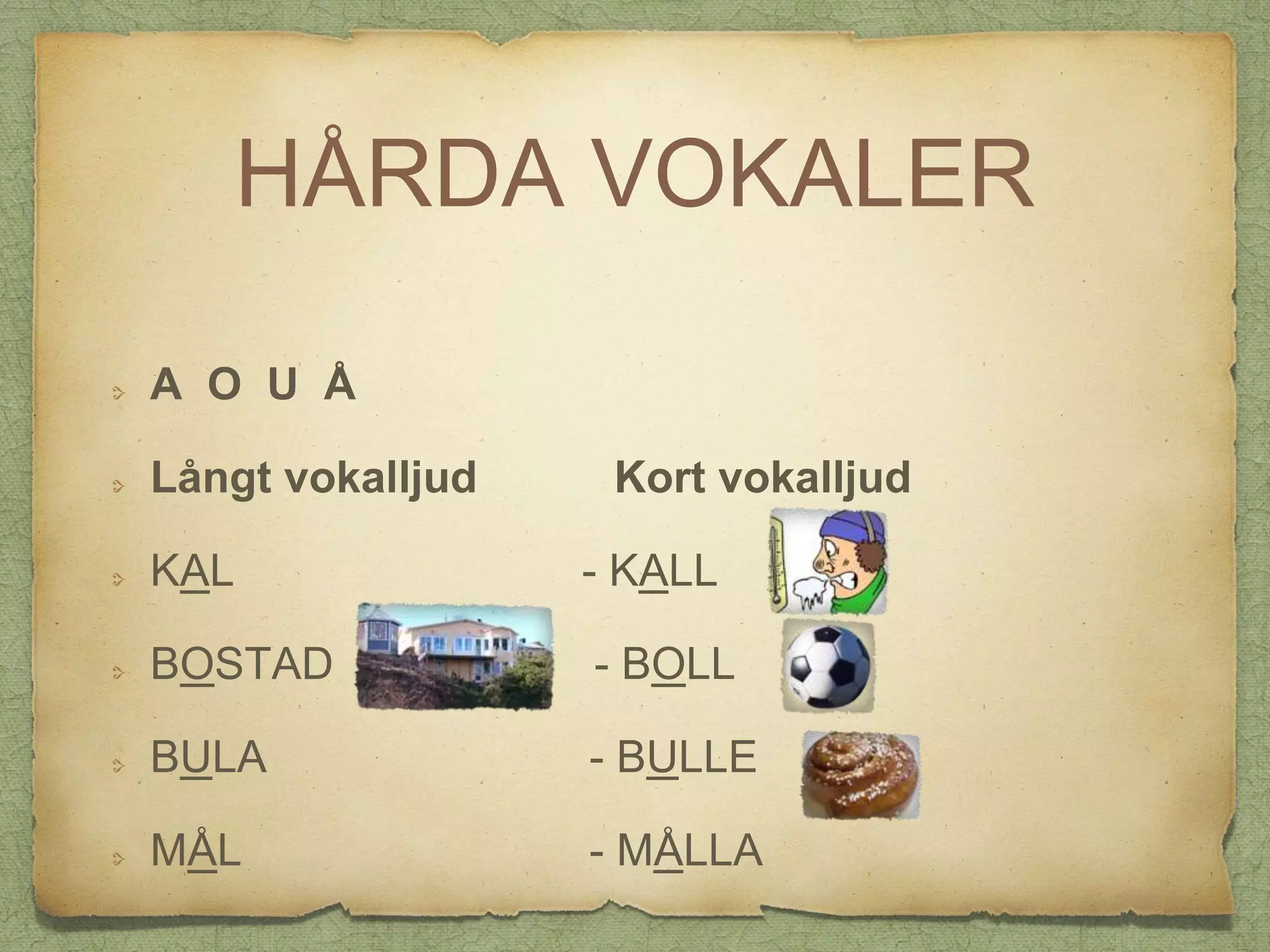 Vokaler korta och långa kopia | PPTX