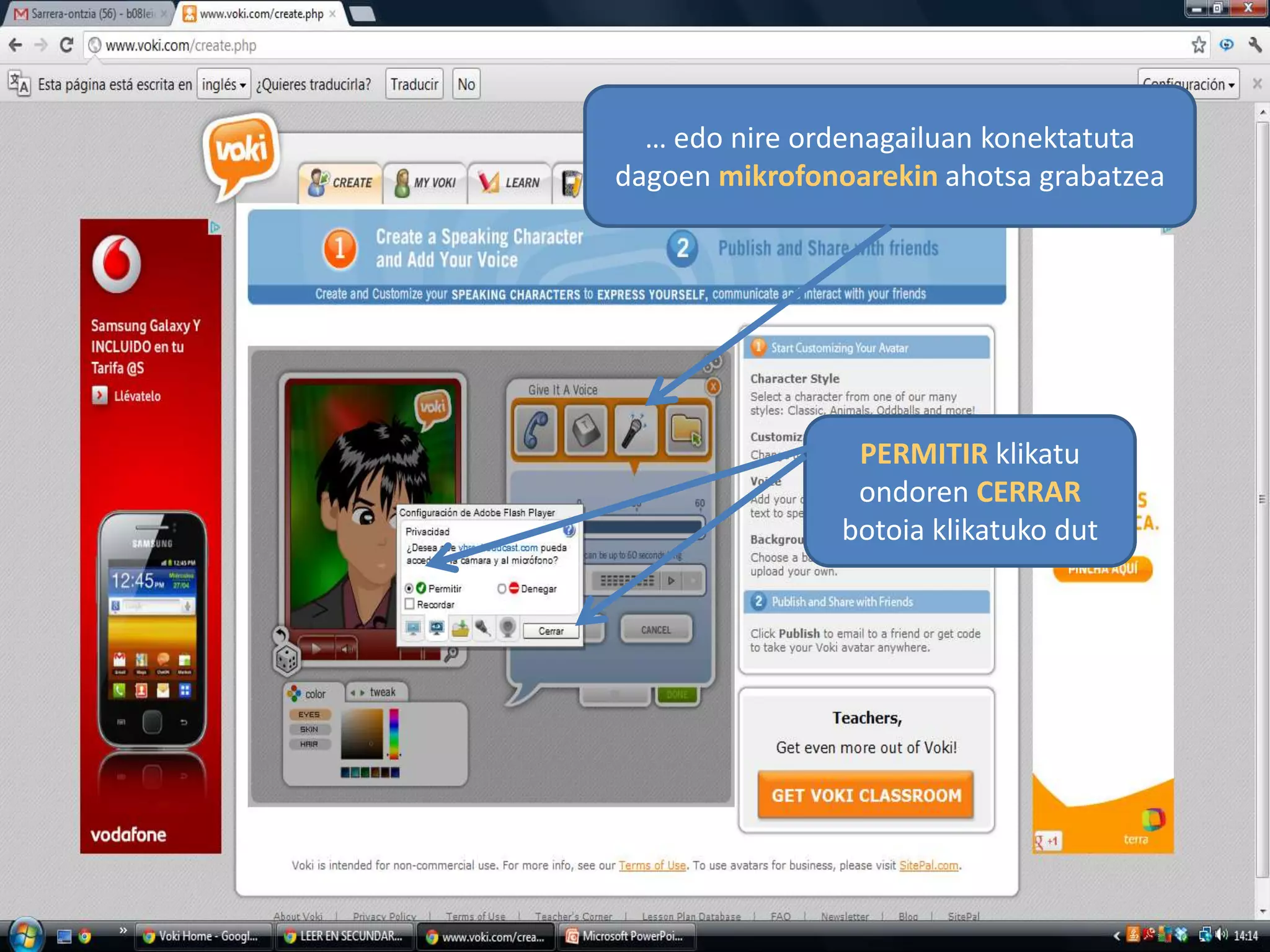 Voki aplikazioaz pertsonaiak sortzen | PPTX