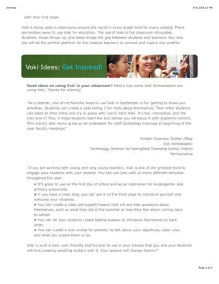Voki for Education Newsletter | PDF