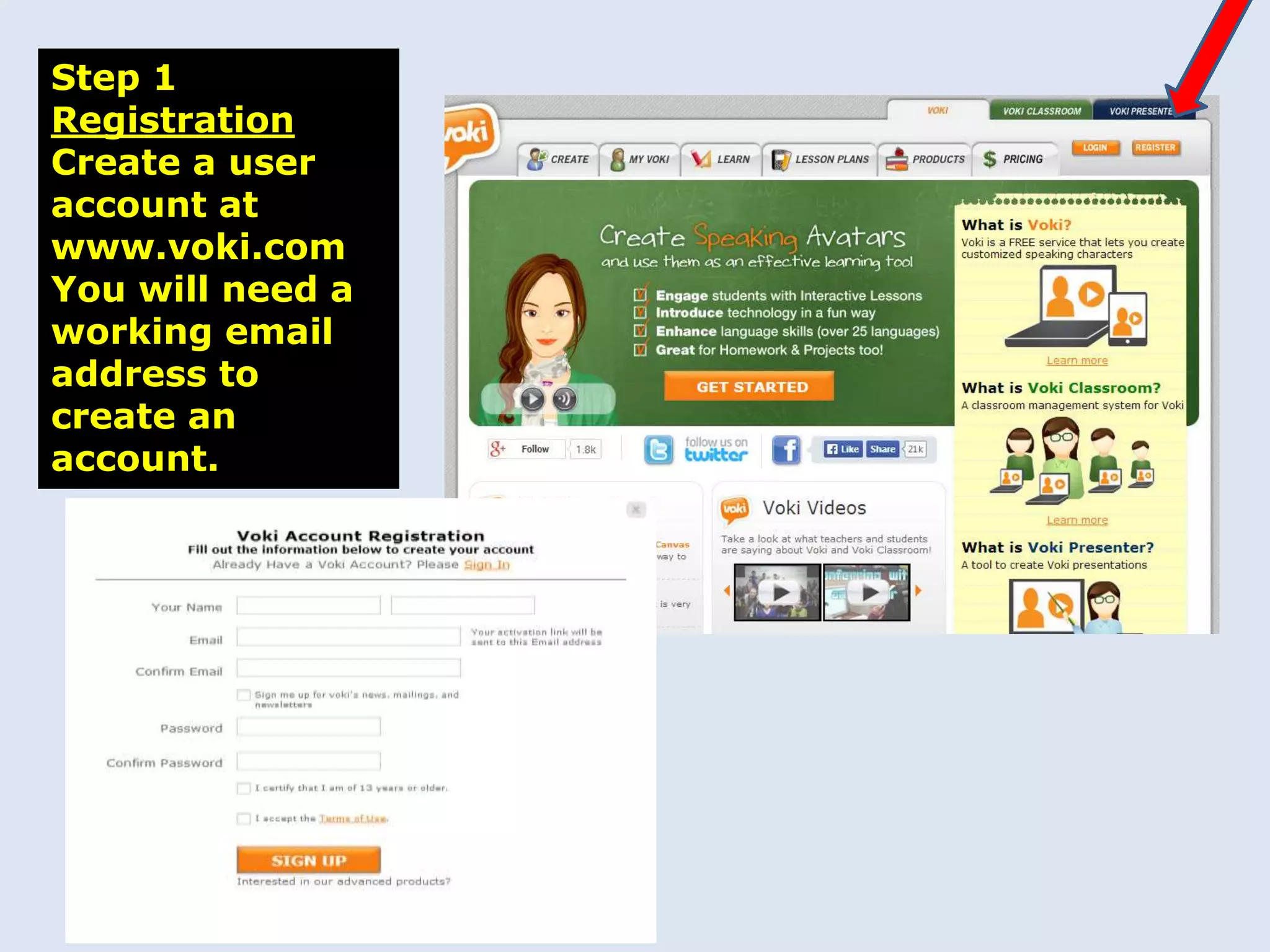 Voki recording Instructions