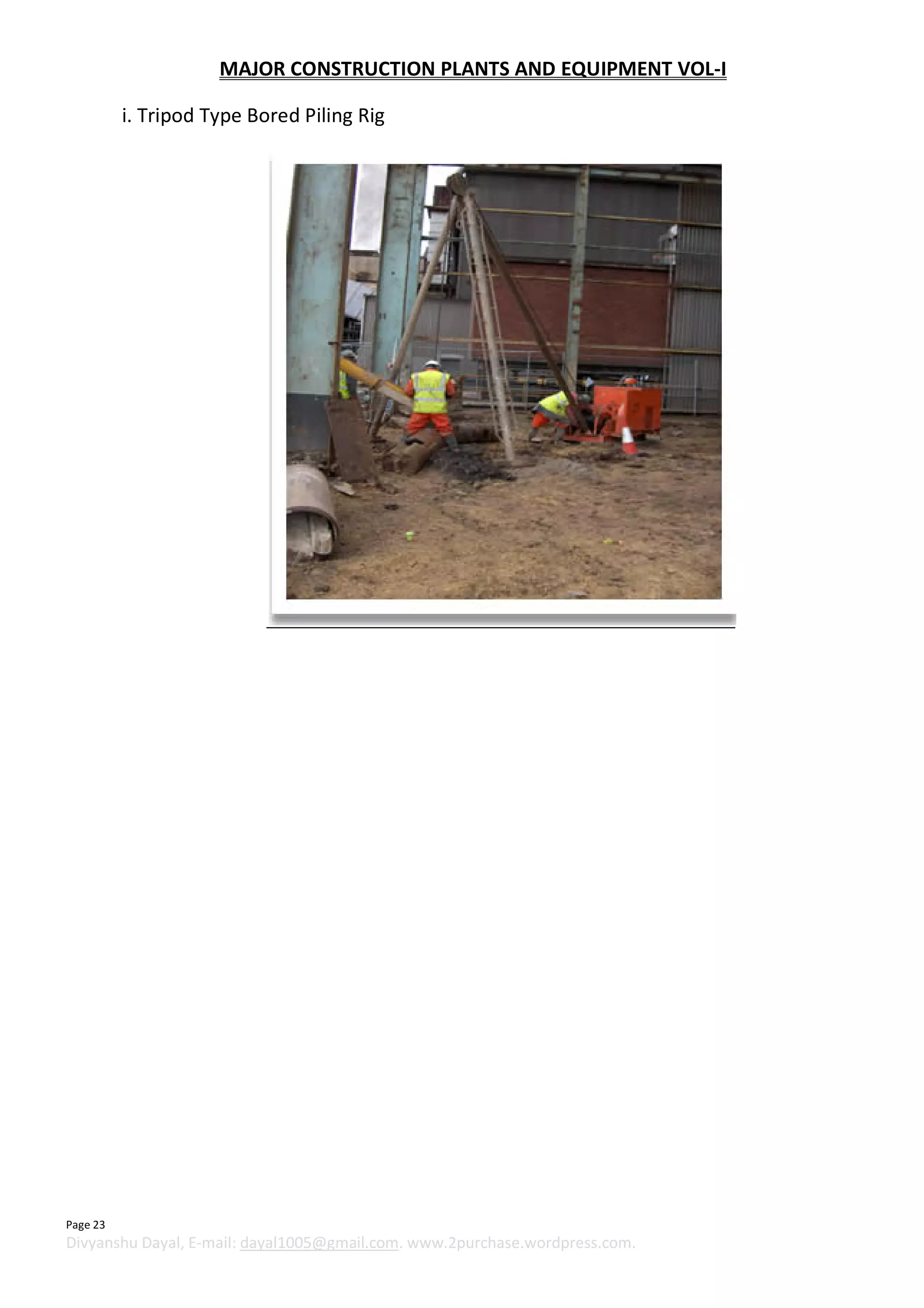 Vol 1. Major Construction Equipment . Pictorial | PDF