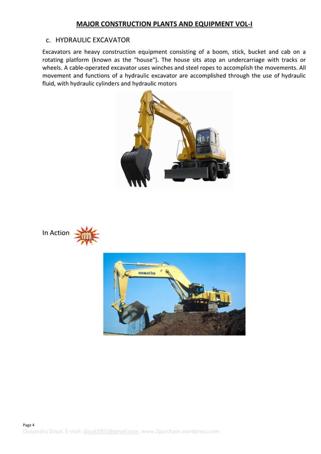 Vol 1. Major Construction Equipment . Pictorial | PDF | Performance ...