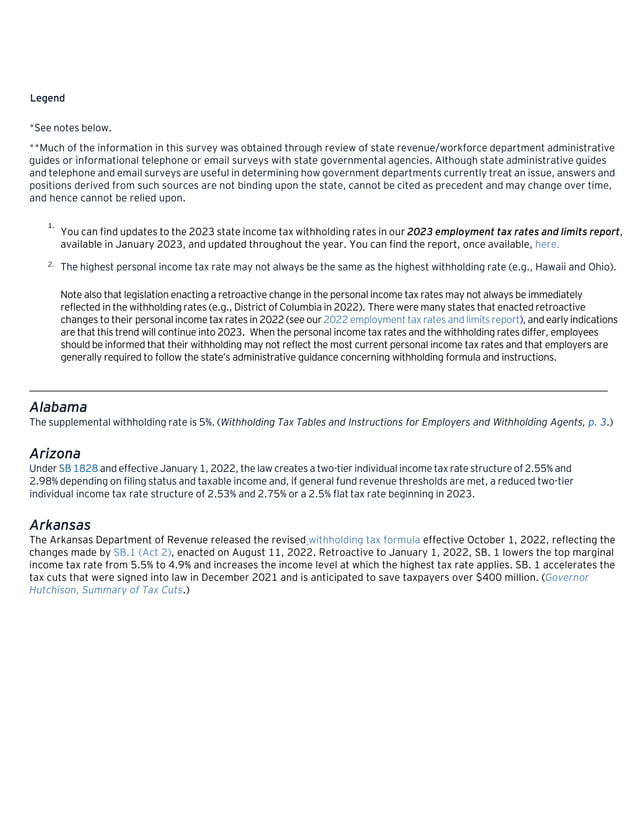 Vol.24. 001 State income tax withholding rates and tables for 2023 ...