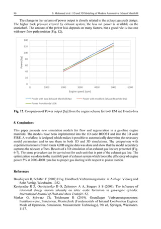 1D and 3D Modeling of Modern Automotive Exhaust Manifold | PDF