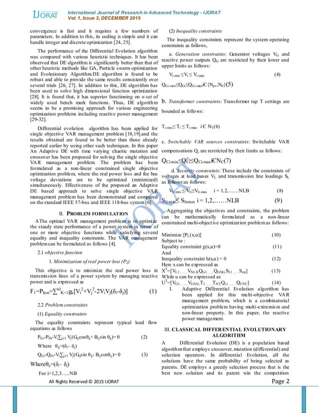 An Adaptive Differential Evolution Algorithm For Reactive Power