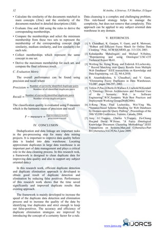Duplicate Detection of Records in Queries using Clustering | PDF