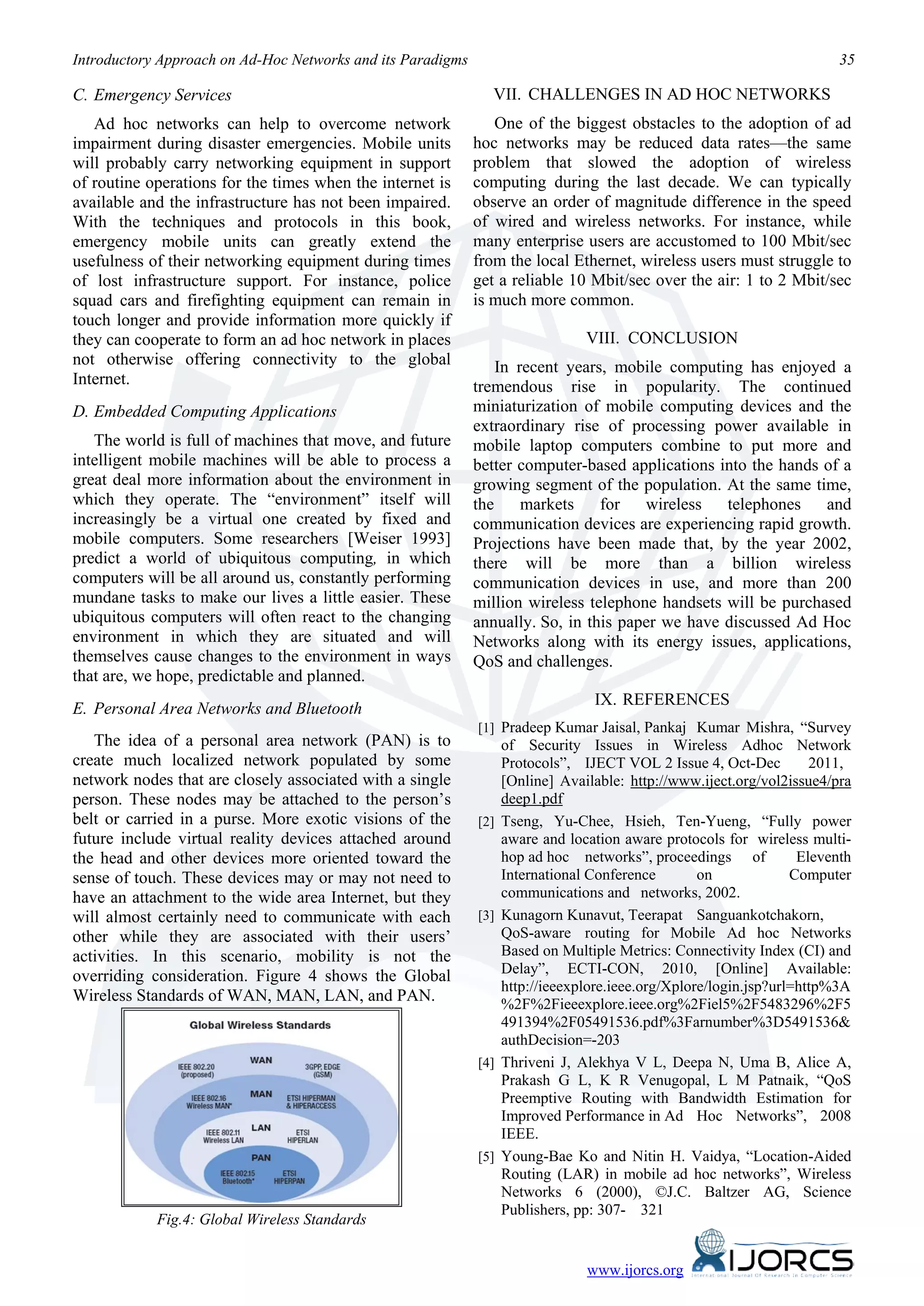 Introductory Approach on Ad-hoc Networks and its Paradigms | PDF
