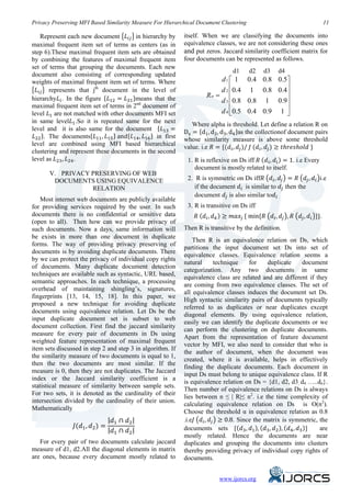 Privacy Preserving MFI Based Similarity Measure For Hierarchical Document Clustering | PDF