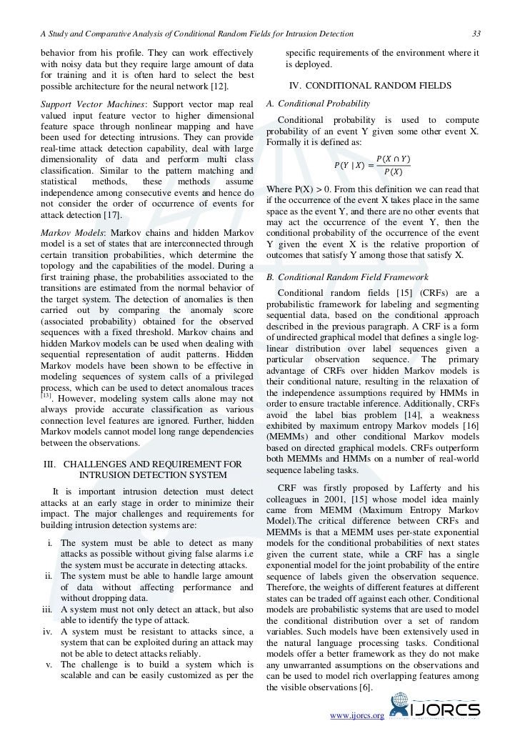 A Study and Comparative analysis of Conditional Random Fields for Int…