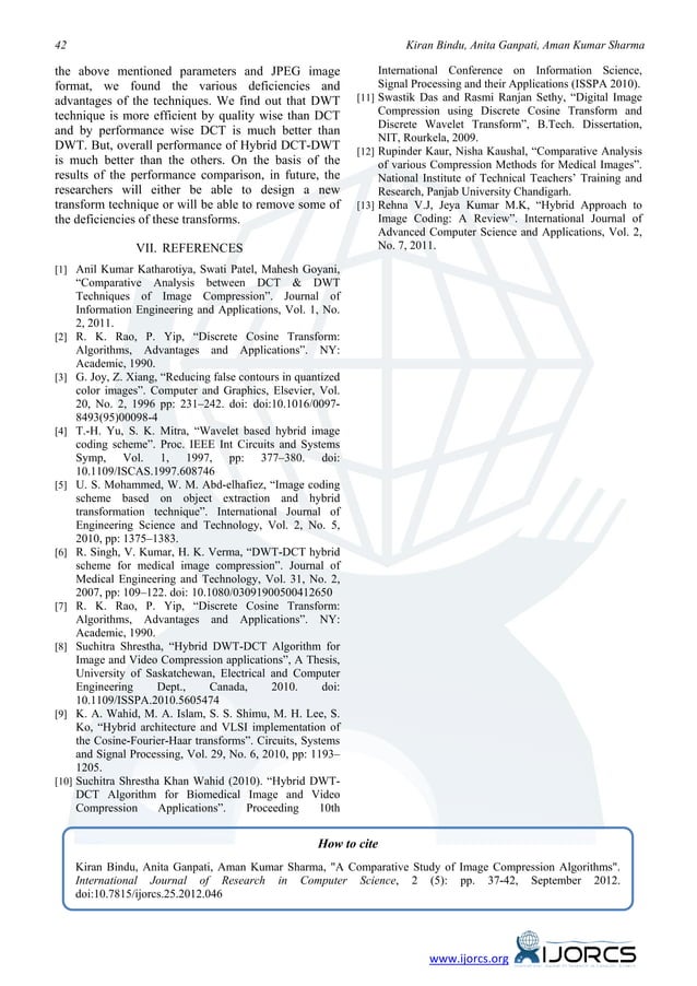 A Comparative Study of Image Compression Algorithms | PDF