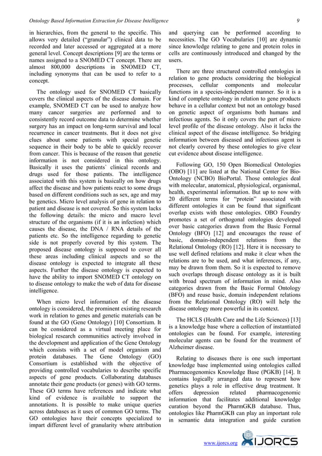 Ontology Based Information Extraction For Disease Intelligence Pdf Databases Computer