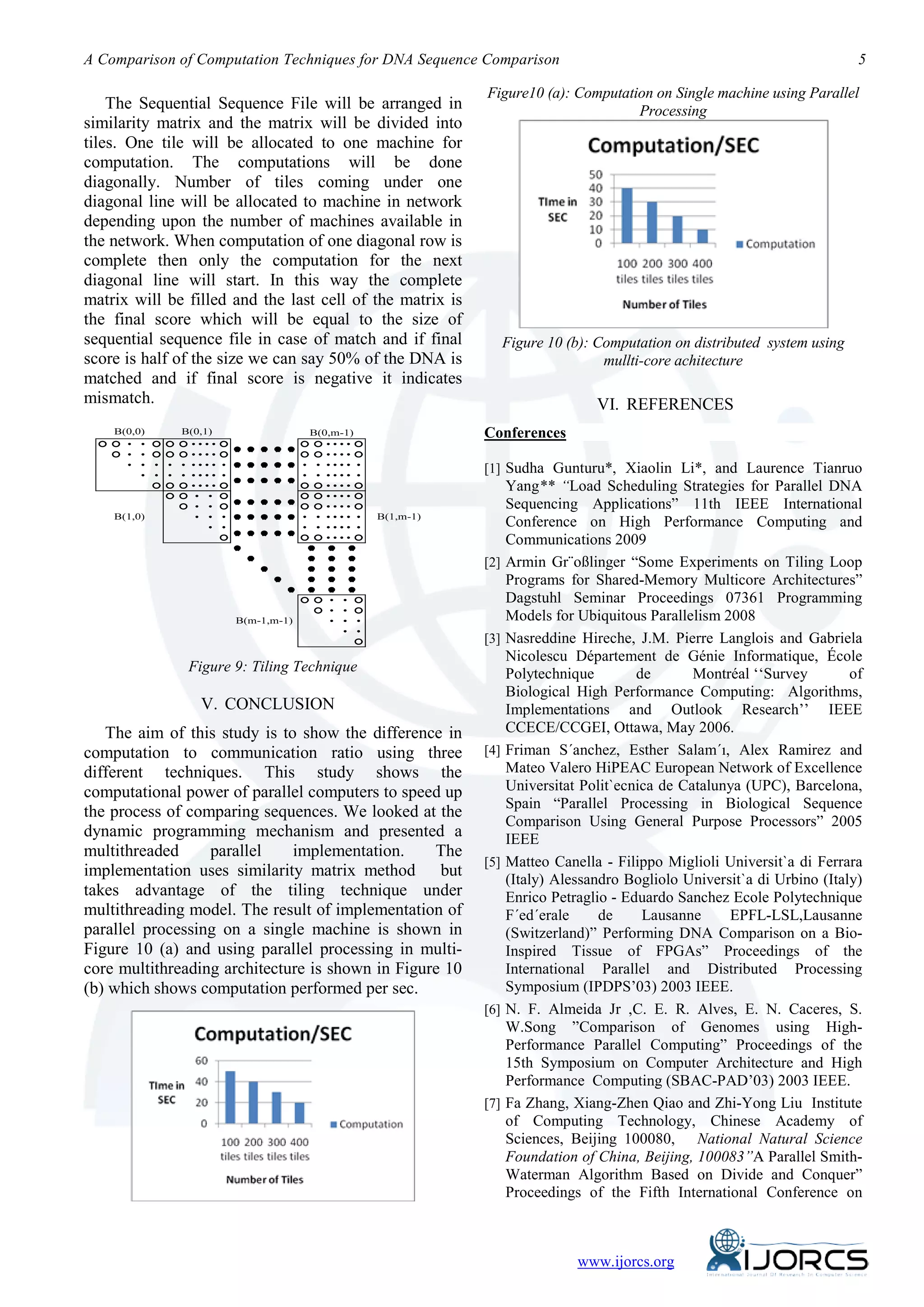 A Comparison of Computation Techniques for DNA Sequence Comparison | PDF