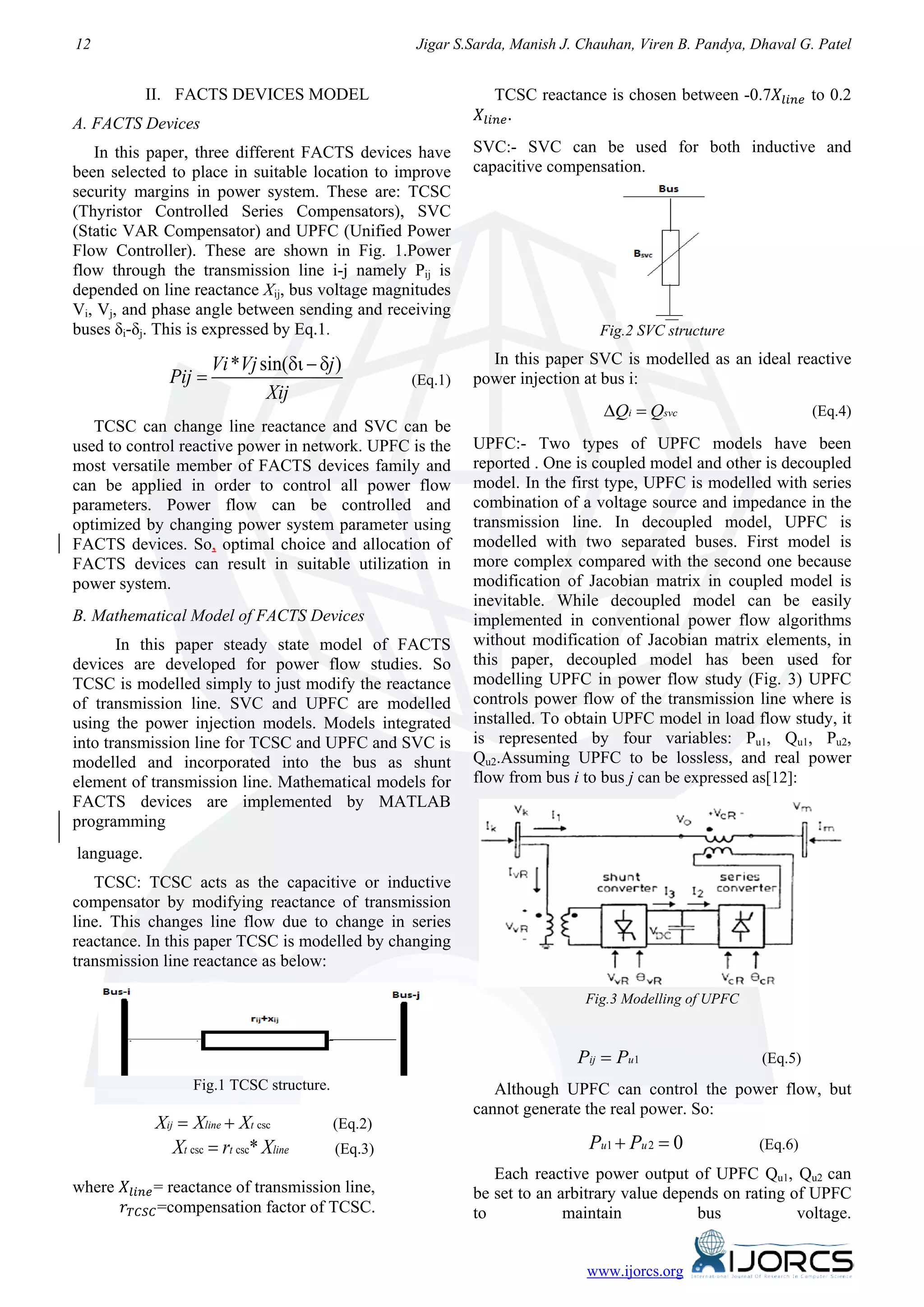 Optimal Location of Multi-types of FACTS Devices using Genetic Algorithm | PDF