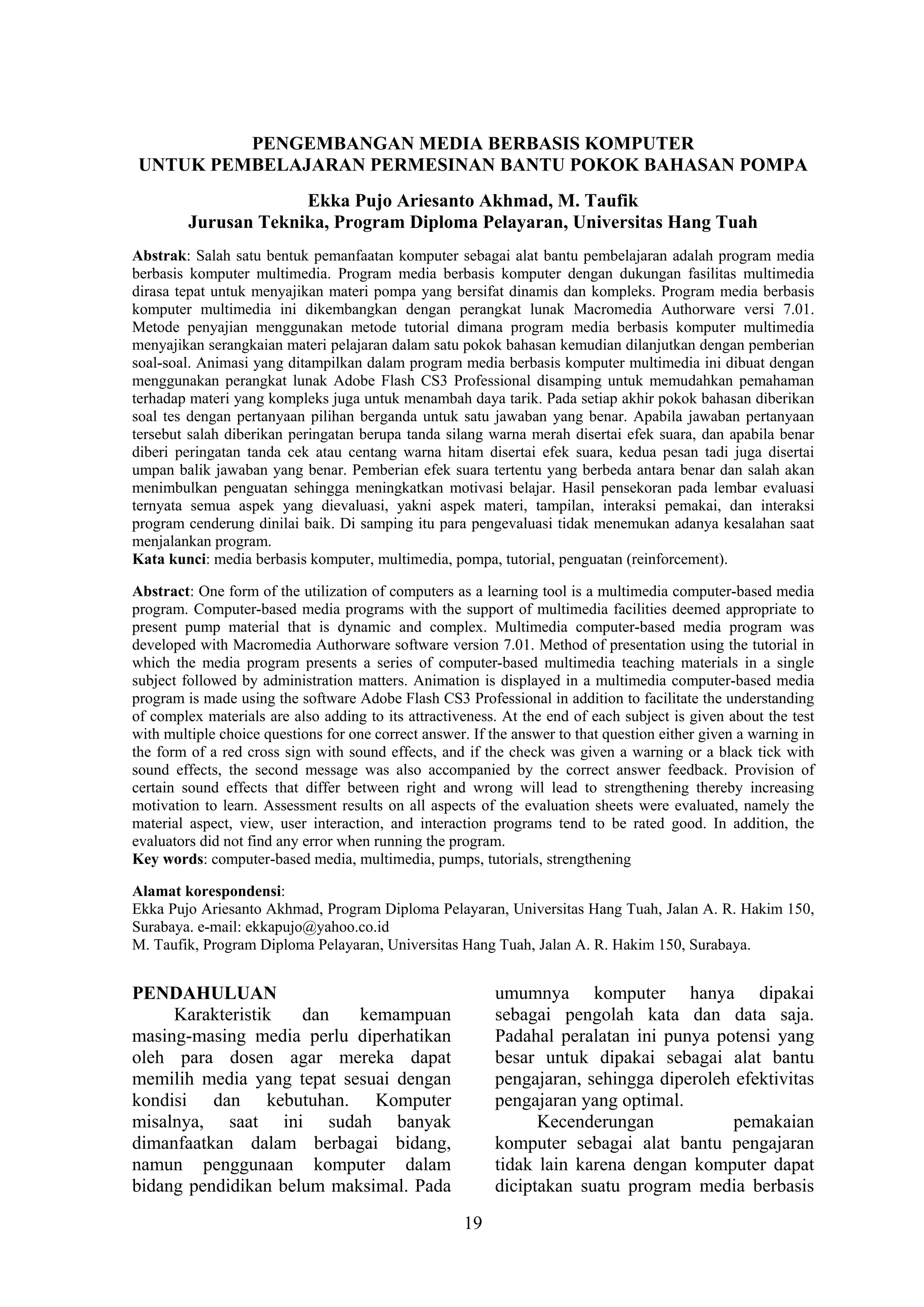 Vol2 no11 pengembangan media berbasis komputer, ekka pujo, m. taufik | PDF