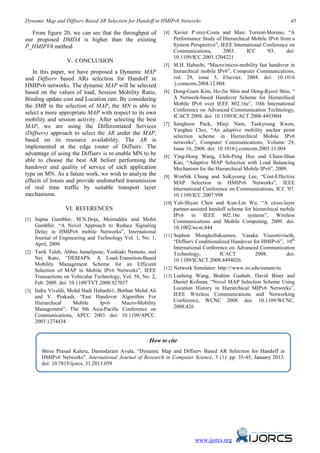 Dynamic Map and Diffserv Based AR Selection for Handoff in HMIPv6 Networks | PDF