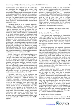 Dynamic Map and Diffserv Based AR Selection for Handoff in HMIPv6 Networks | PDF