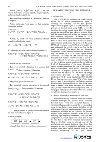 Improving the Efficiency of Spectral Subtraction Method by Combining it with Wavelet ...