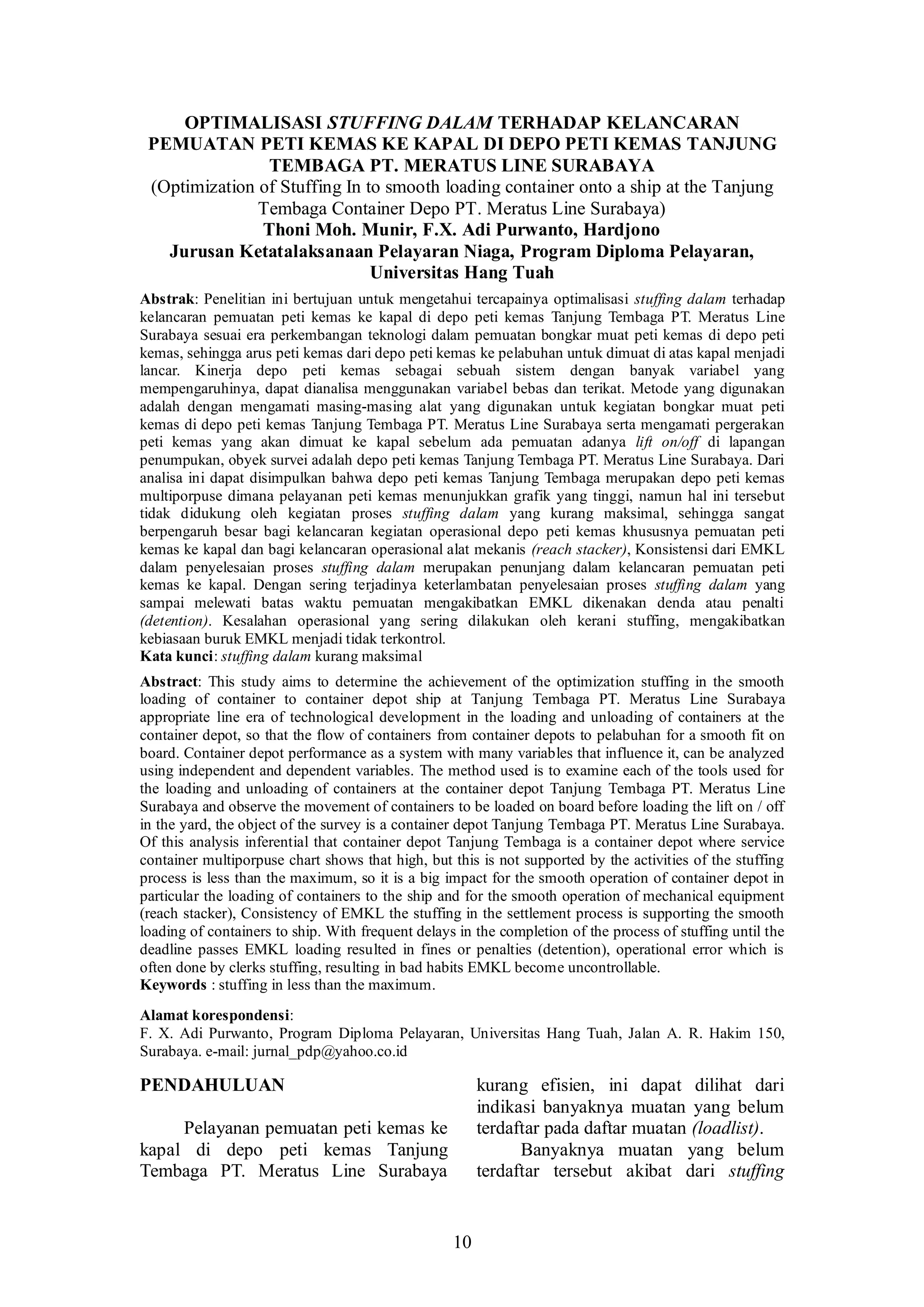 Vol3 no1 optimalisasi stuffing dalam terhadap kelancaran pemuatan peti ...