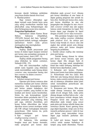 Vol3 no1 optimalisasi stuffing dalam terhadap kelancaran pemuatan peti ...