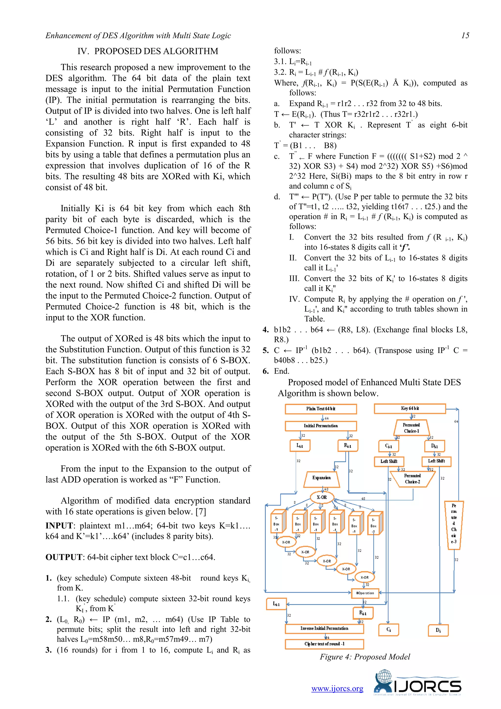 Enhancement of DES Algorithm with Multi State Logic | PDF