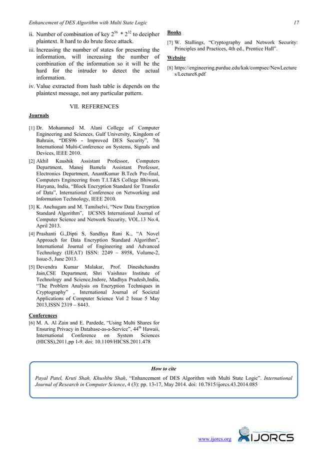 Enhancement of DES Algorithm with Multi State Logic | PDF