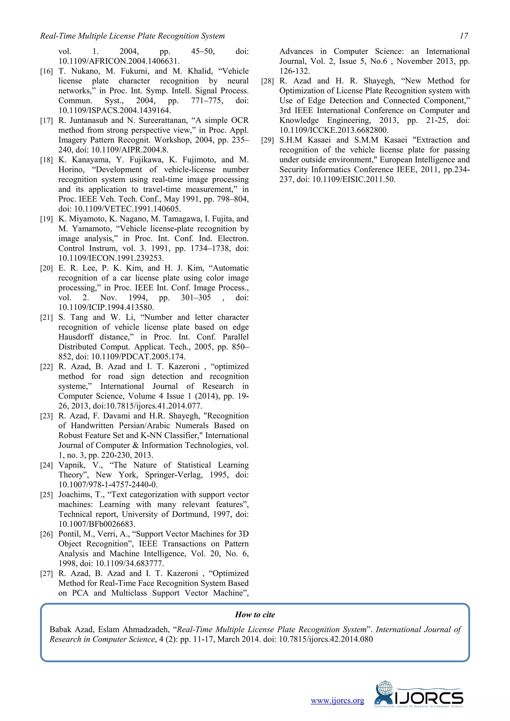 Real-Time Multiple License Plate Recognition System | PDF