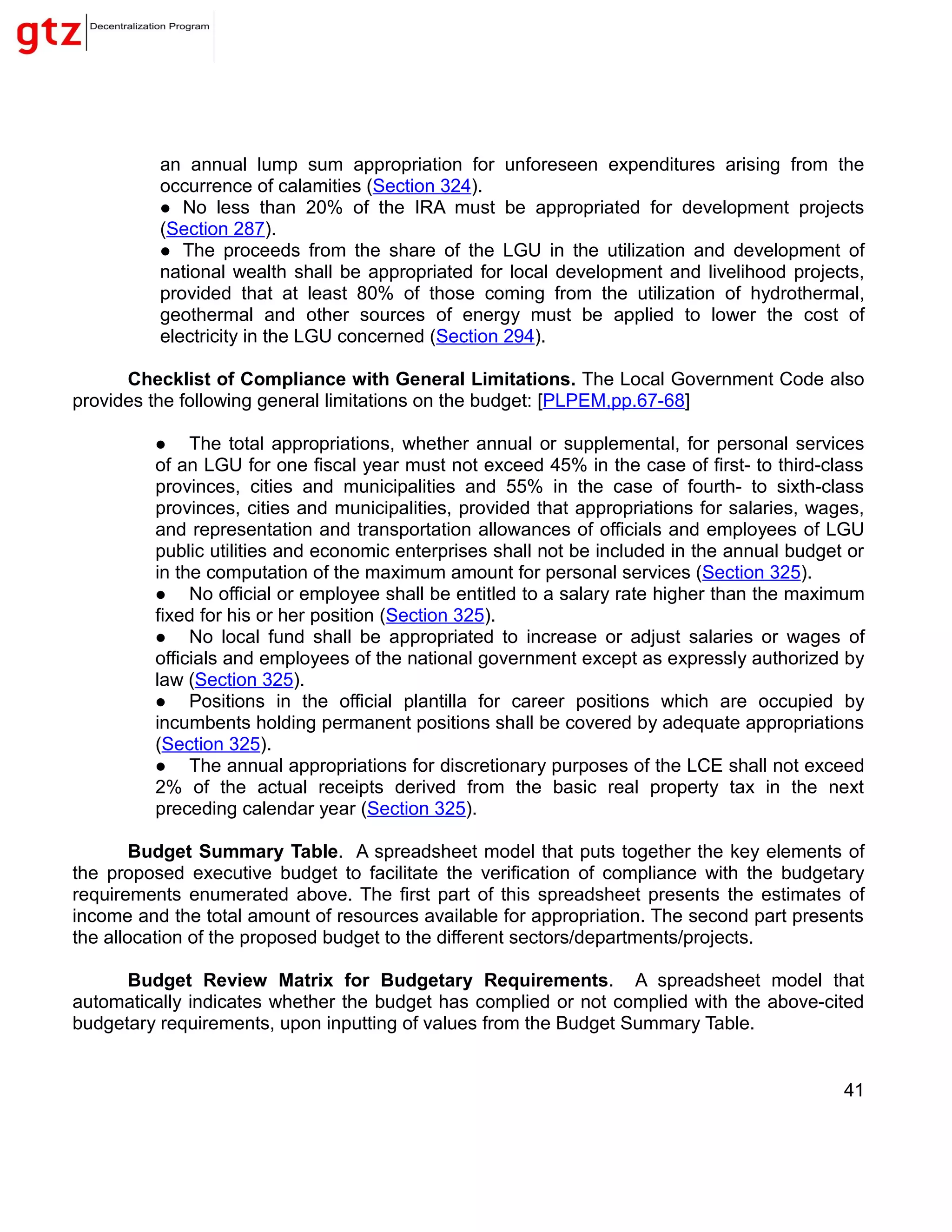 Vol5 LGU Budget And Expenditure Management Tools | PDF