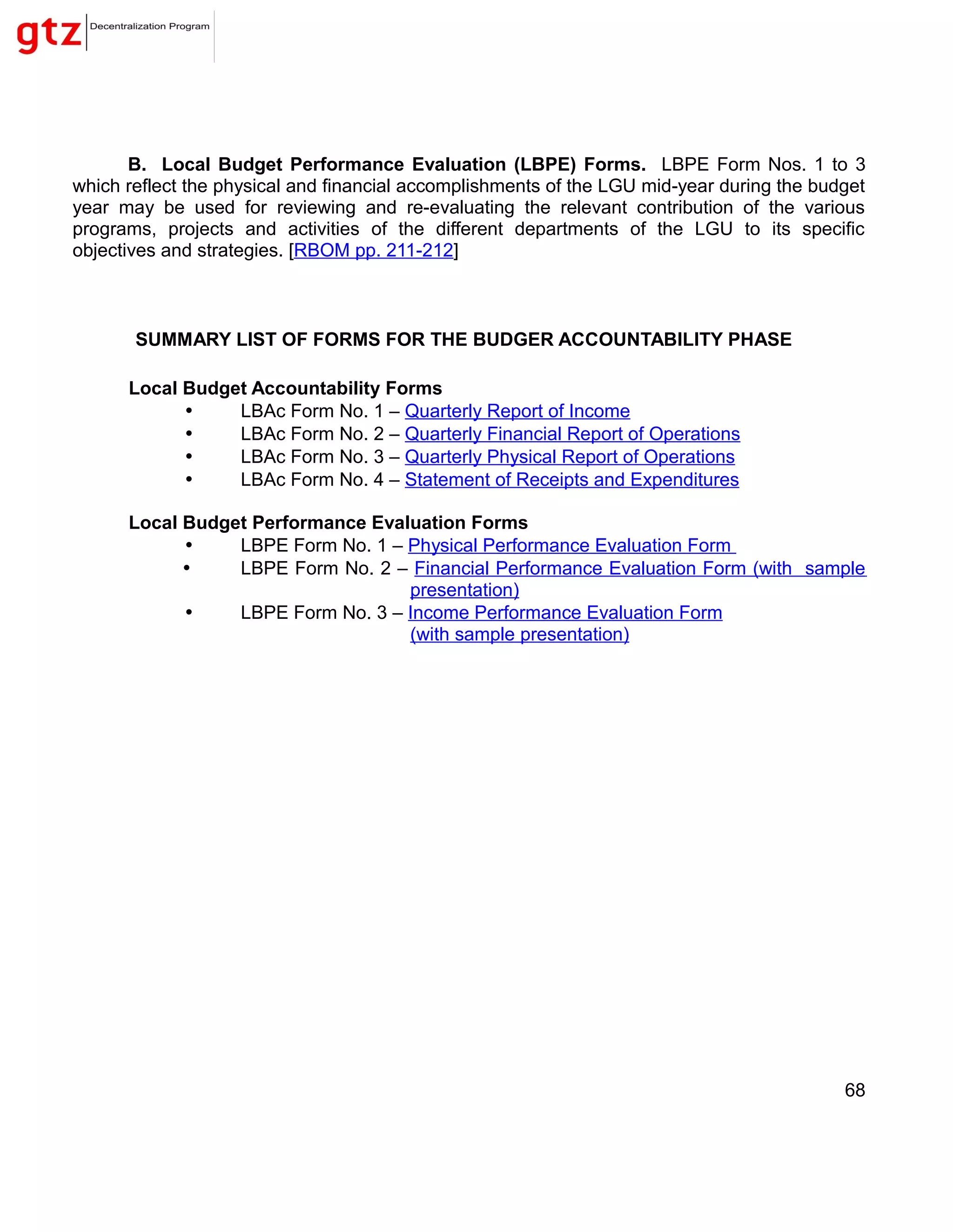 Vol5 LGU Budget And Expenditure Management Tools | PDF