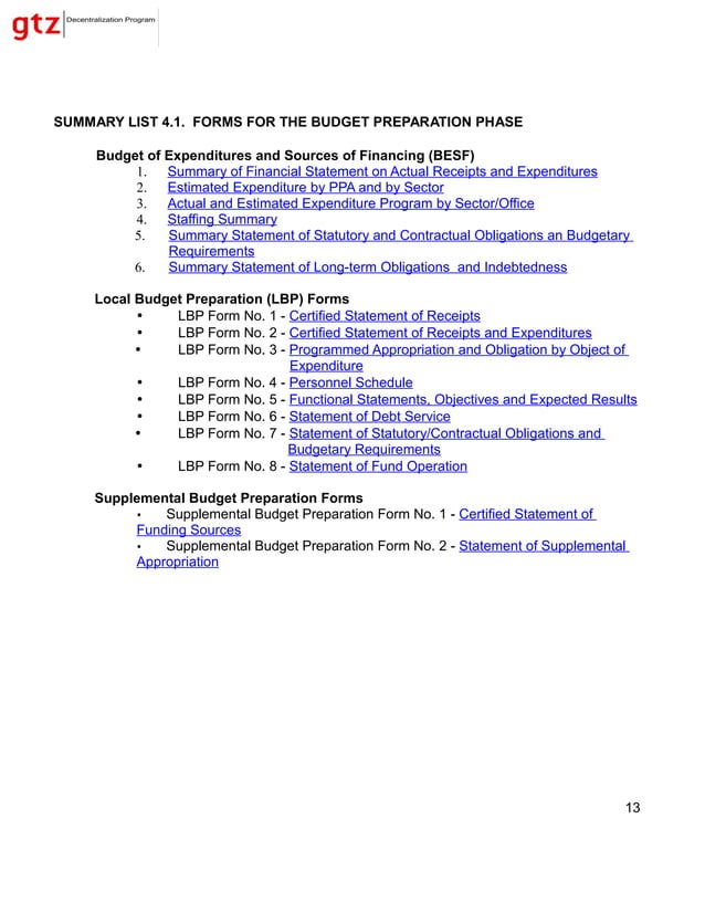 Vol5 LGU Budget And Expenditure Management Tools | PDF